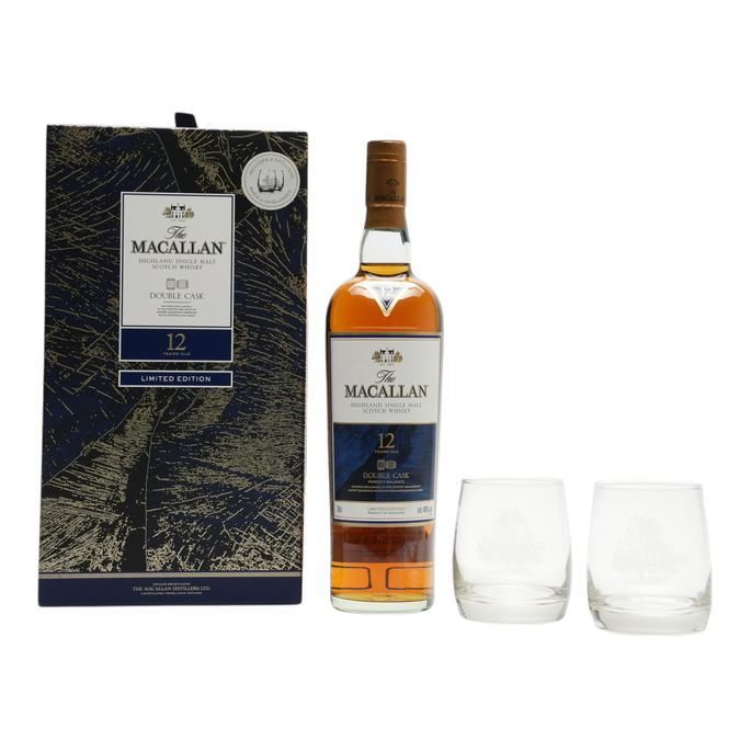 Macallan 12 Double Cask 2017 Gift box with 2 Glasses Auction ...