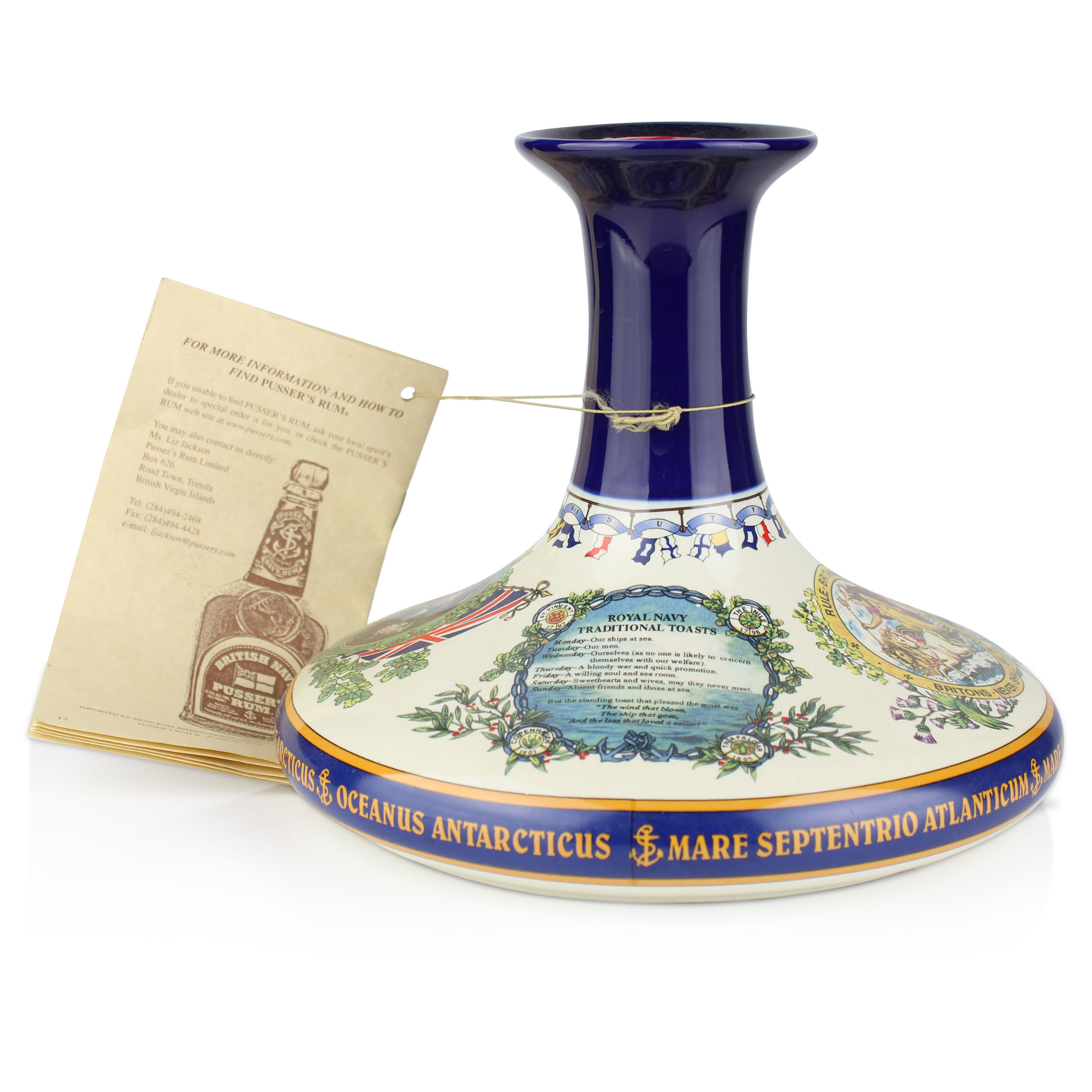Pussers Rum British Royal Navy Lord Nelson Ceramic Wade Decanter ...