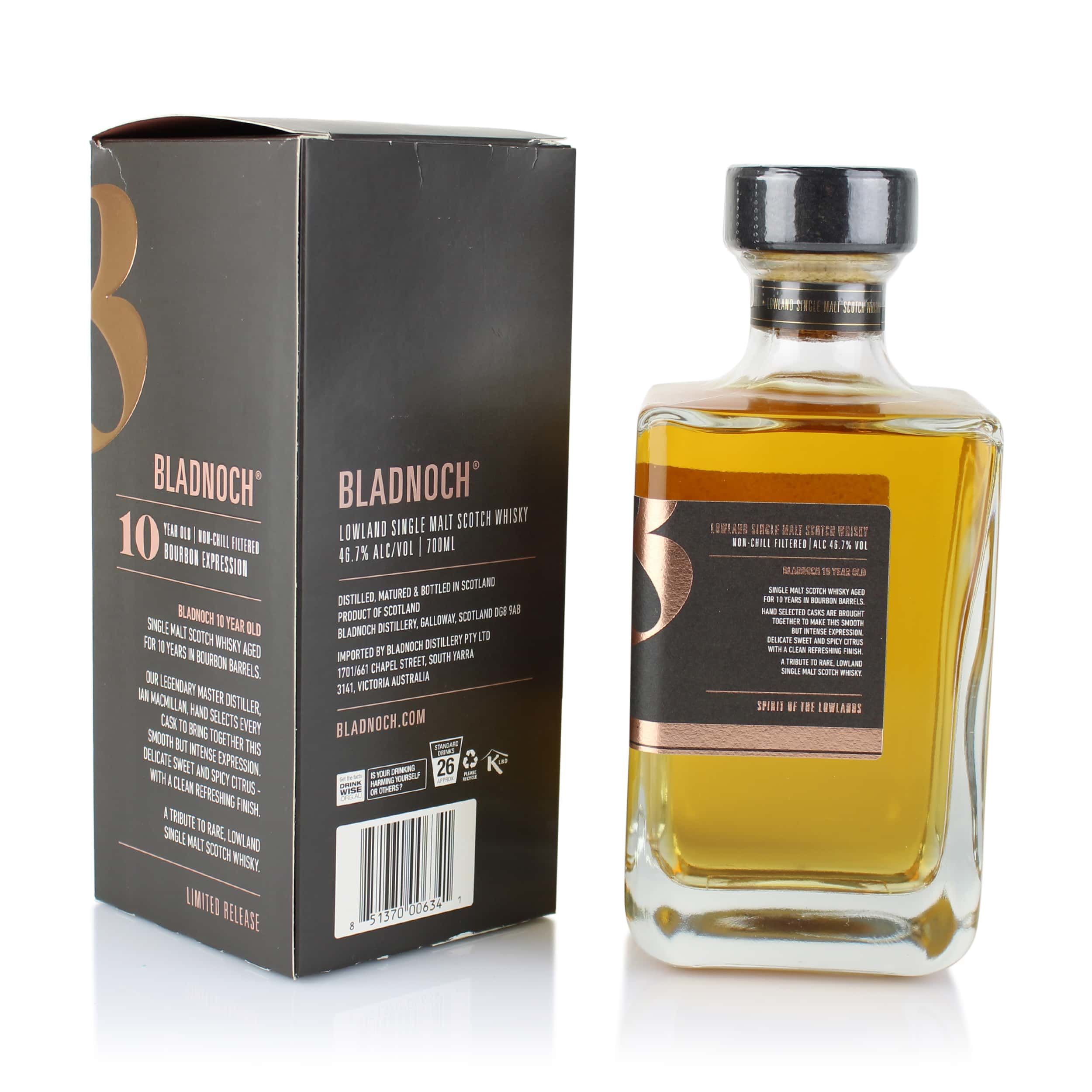 Bladnoch 10 Year Old 200th Anniversary Bourbon Cask Limited Edition ...