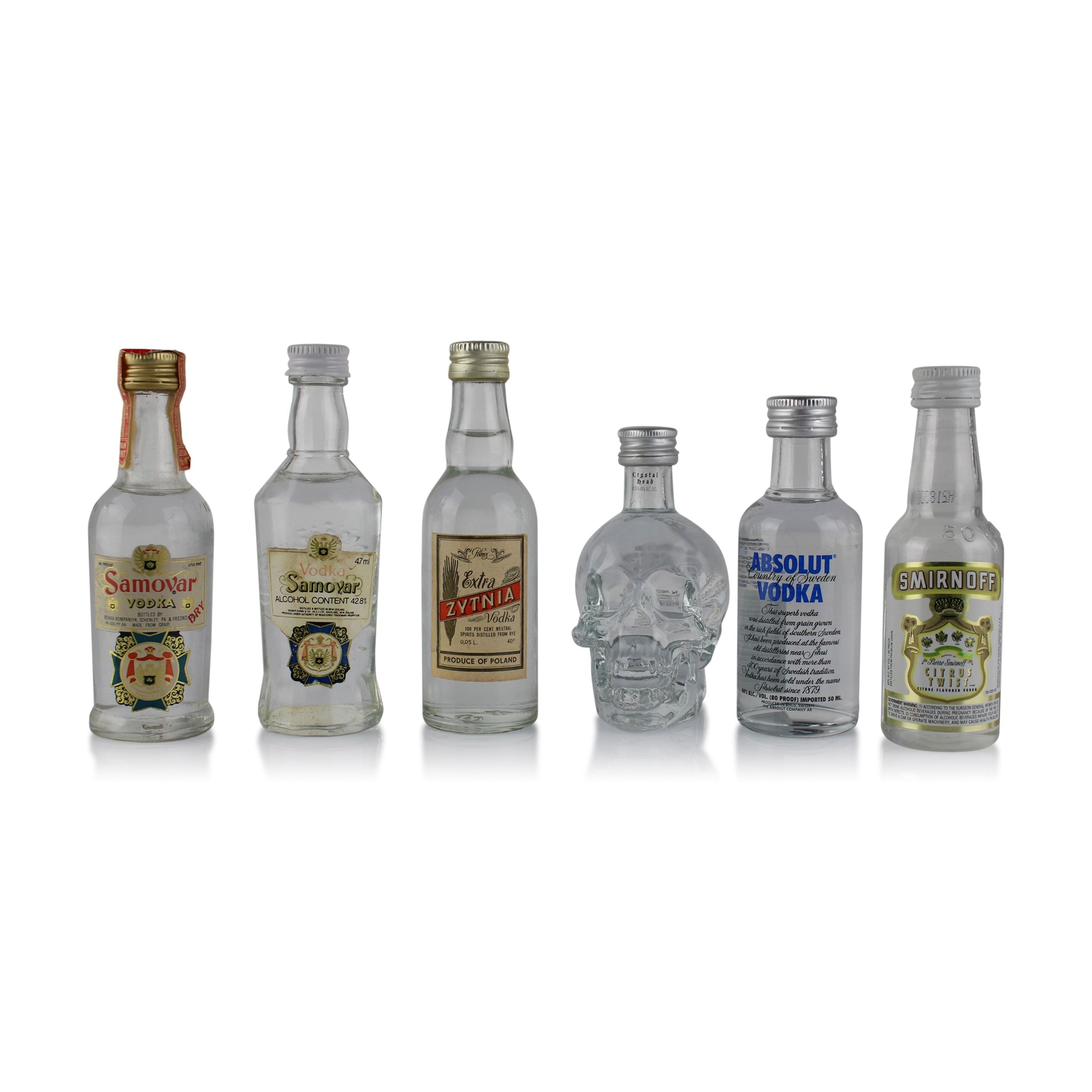 Vodka Miniature Collection Includes 1980s Bottlings (6x50ml Miniatures ...