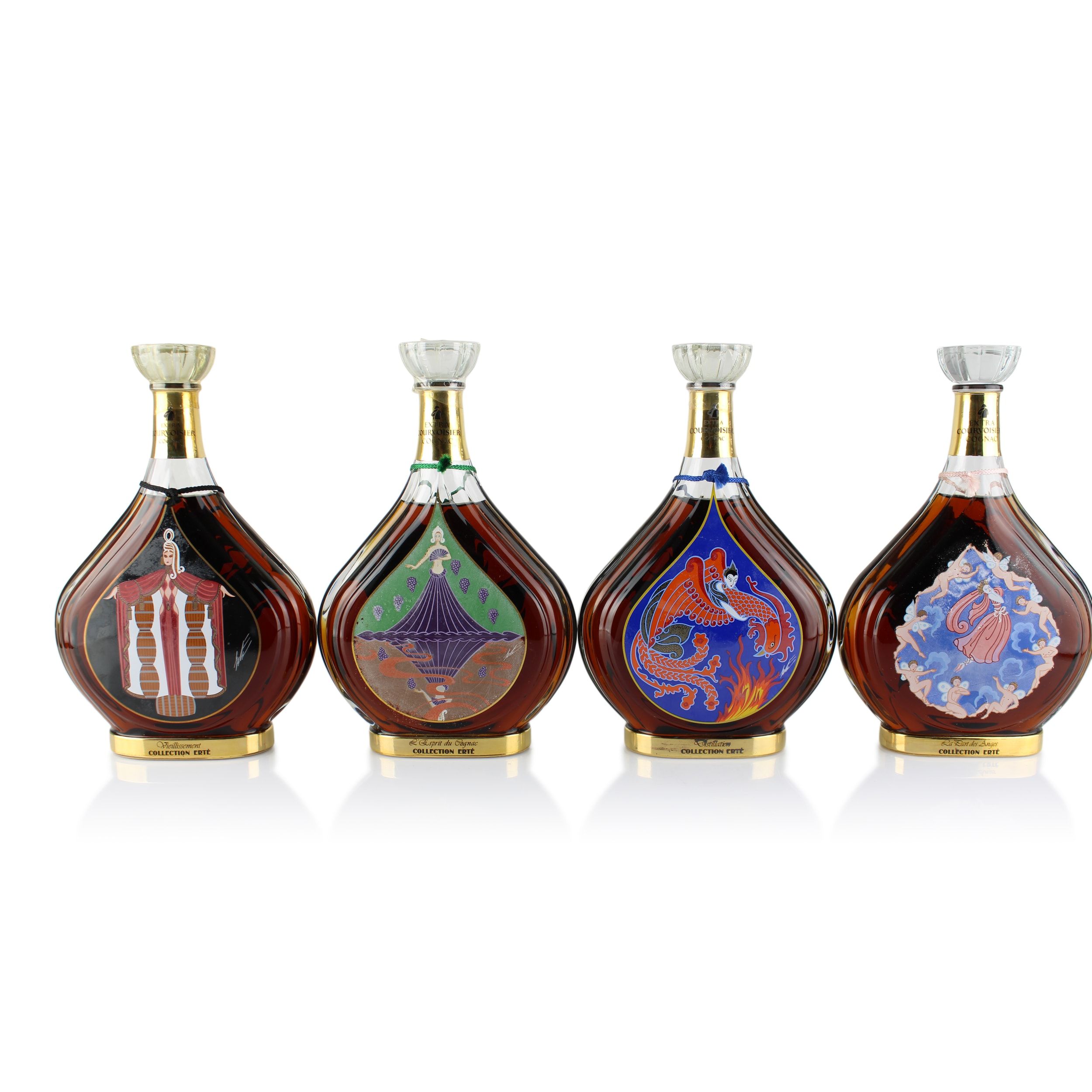 Courvoisier Erte Collection Extra Cognac 4 Bottle Set Auction ...