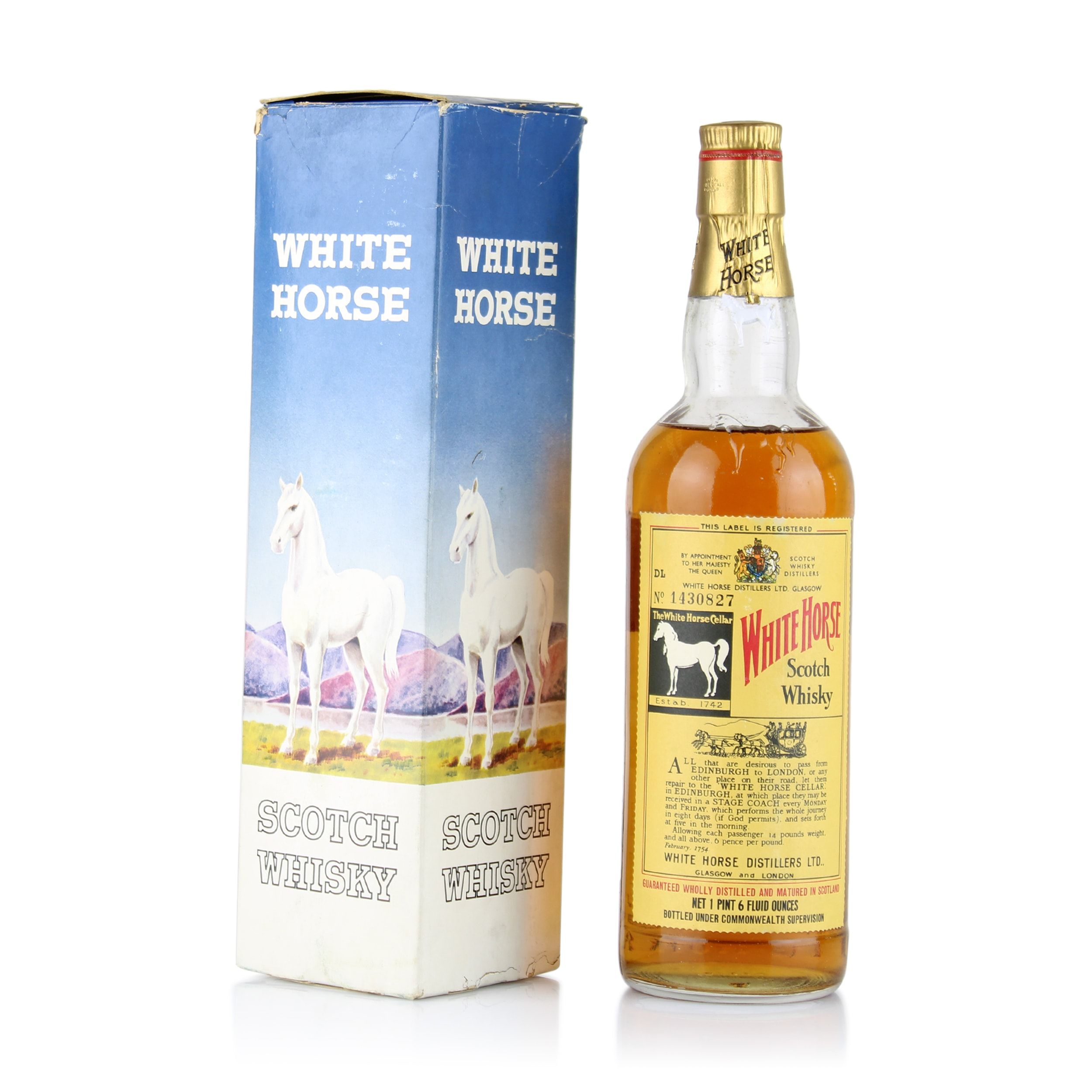 White Horse Blended Scotch Whisky 1960's (1 pint 6 ounces) Auction ...