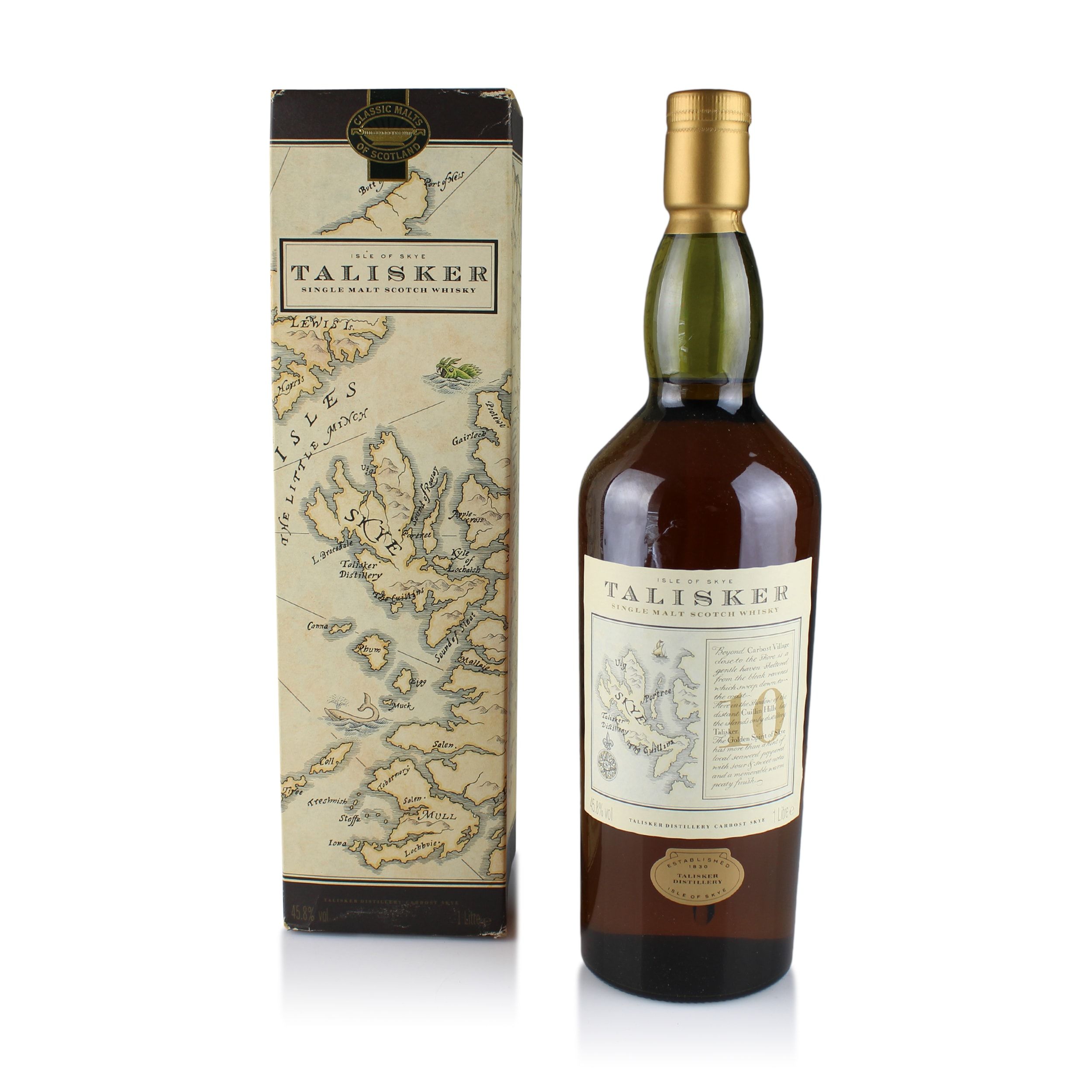 Talisker 10 Year Old Map Label Late 1990s Bottling 1000ml Auction ...