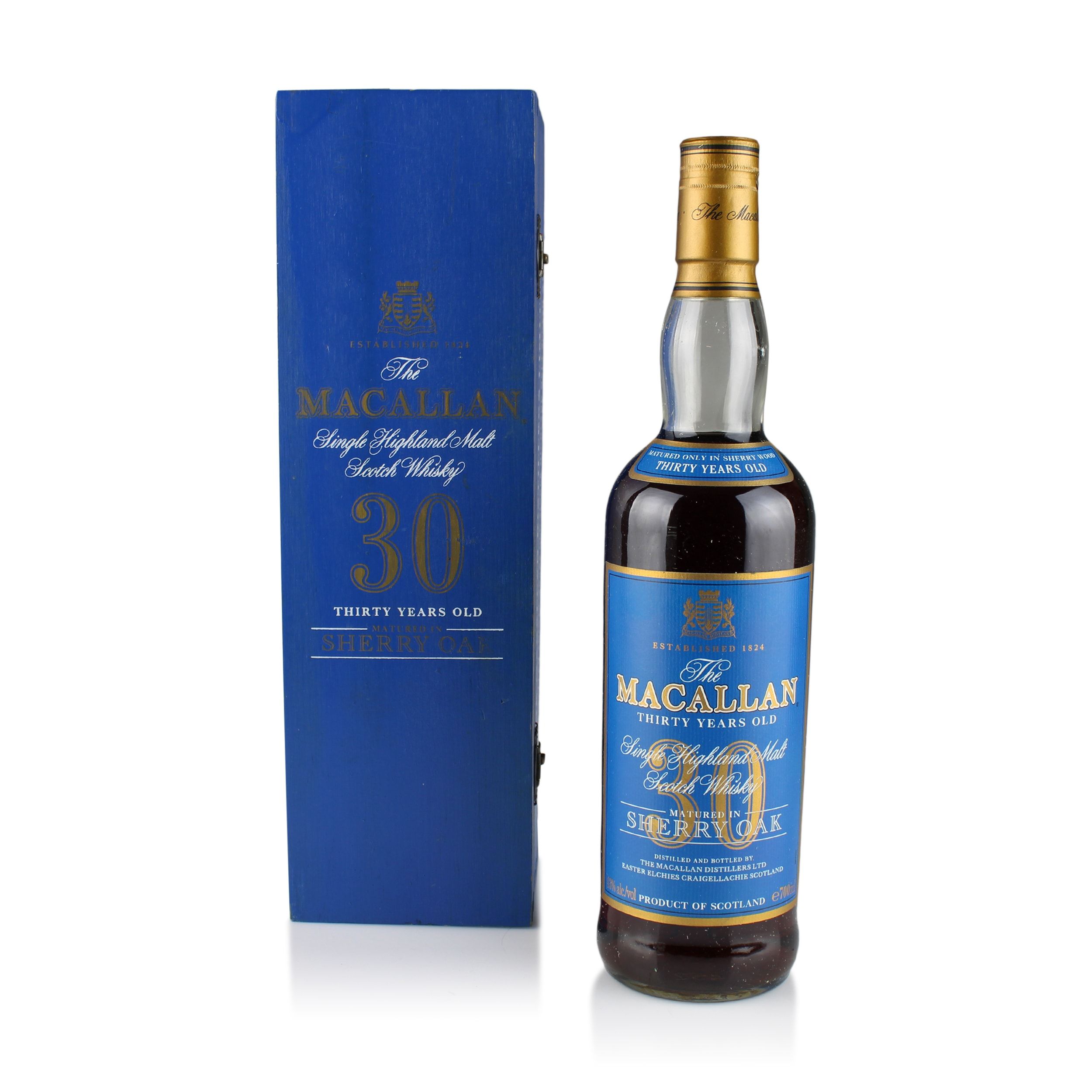 Macallan 30 Year Old Sherry Oak Blue Box Late 1990s Remy Australia