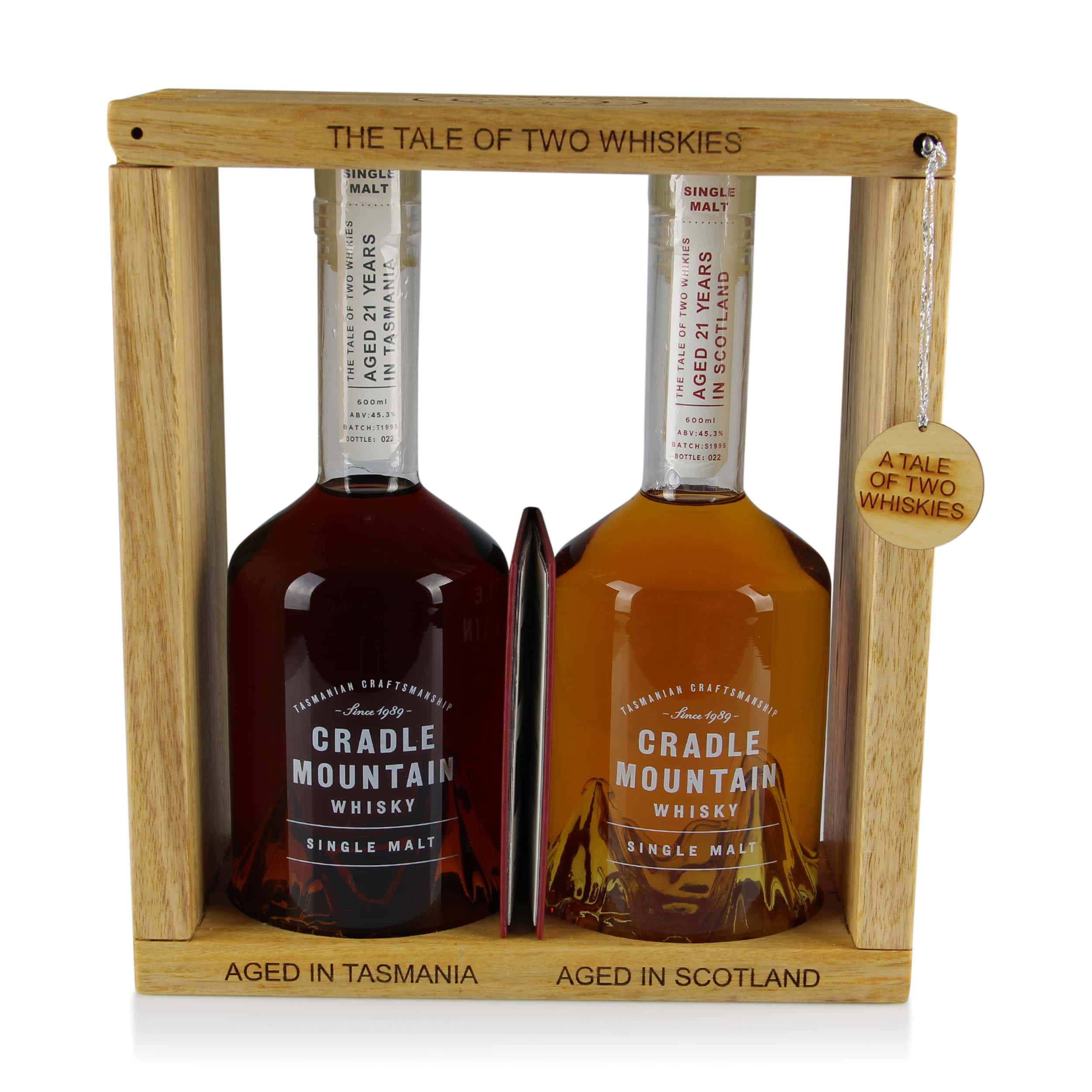 Cradle Mountain 21 Year Old 'A Tale Of Two Whiskies" Set (2x600ml ...