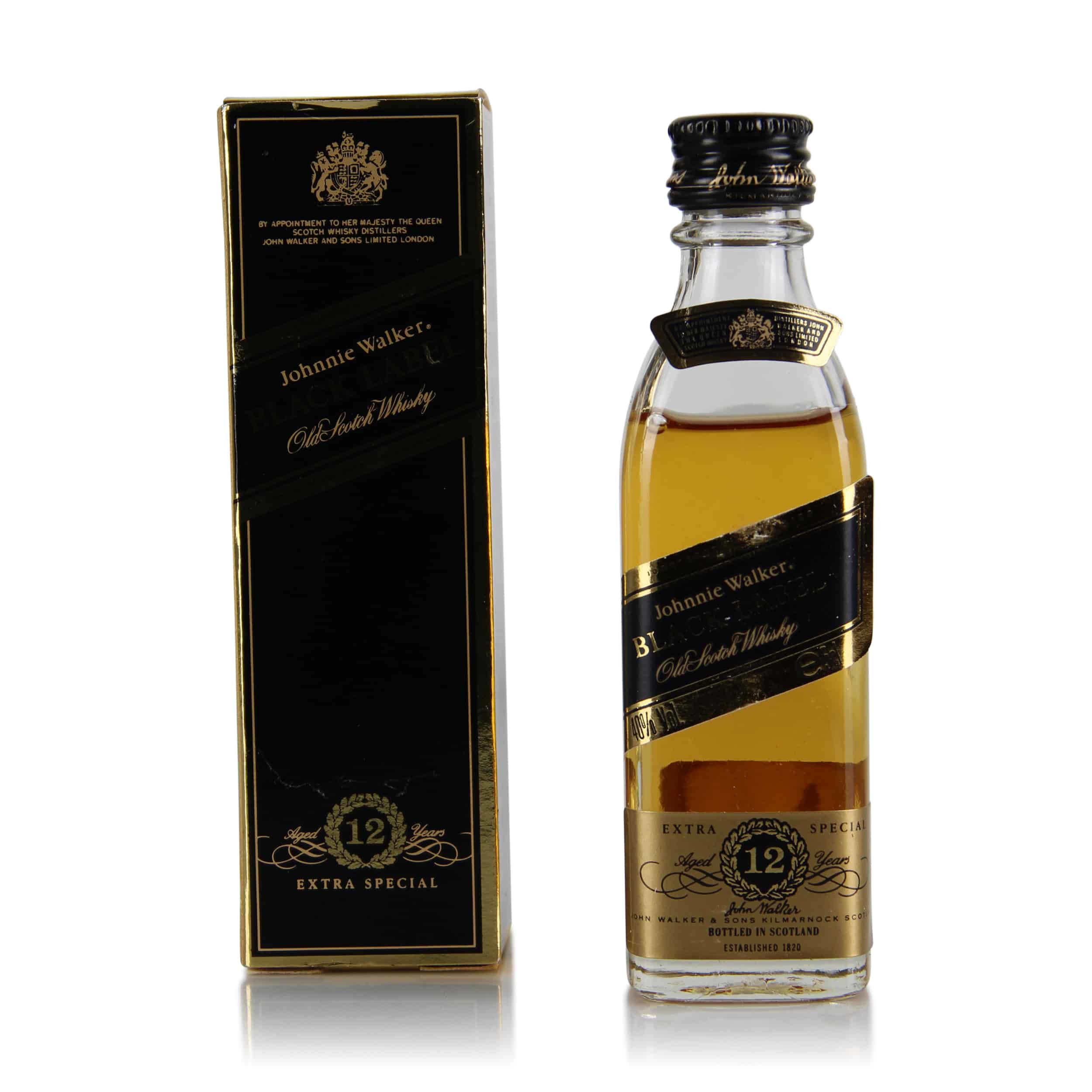 Johnnie Walker Black Label 12 Year Old 1980's Miniature (50ml Miniature ...