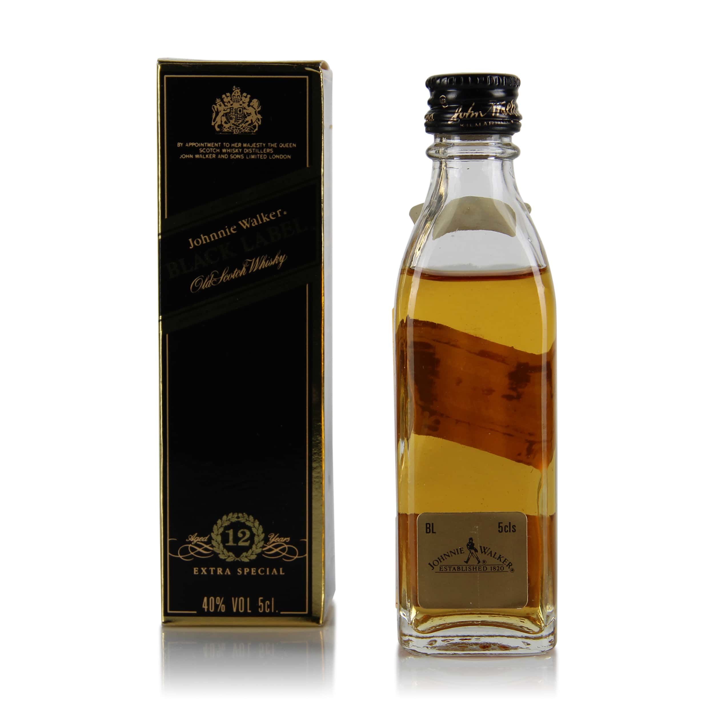 Johnnie Walker Black Label 12 Year Old 1980's Miniature (50ml Miniature ...