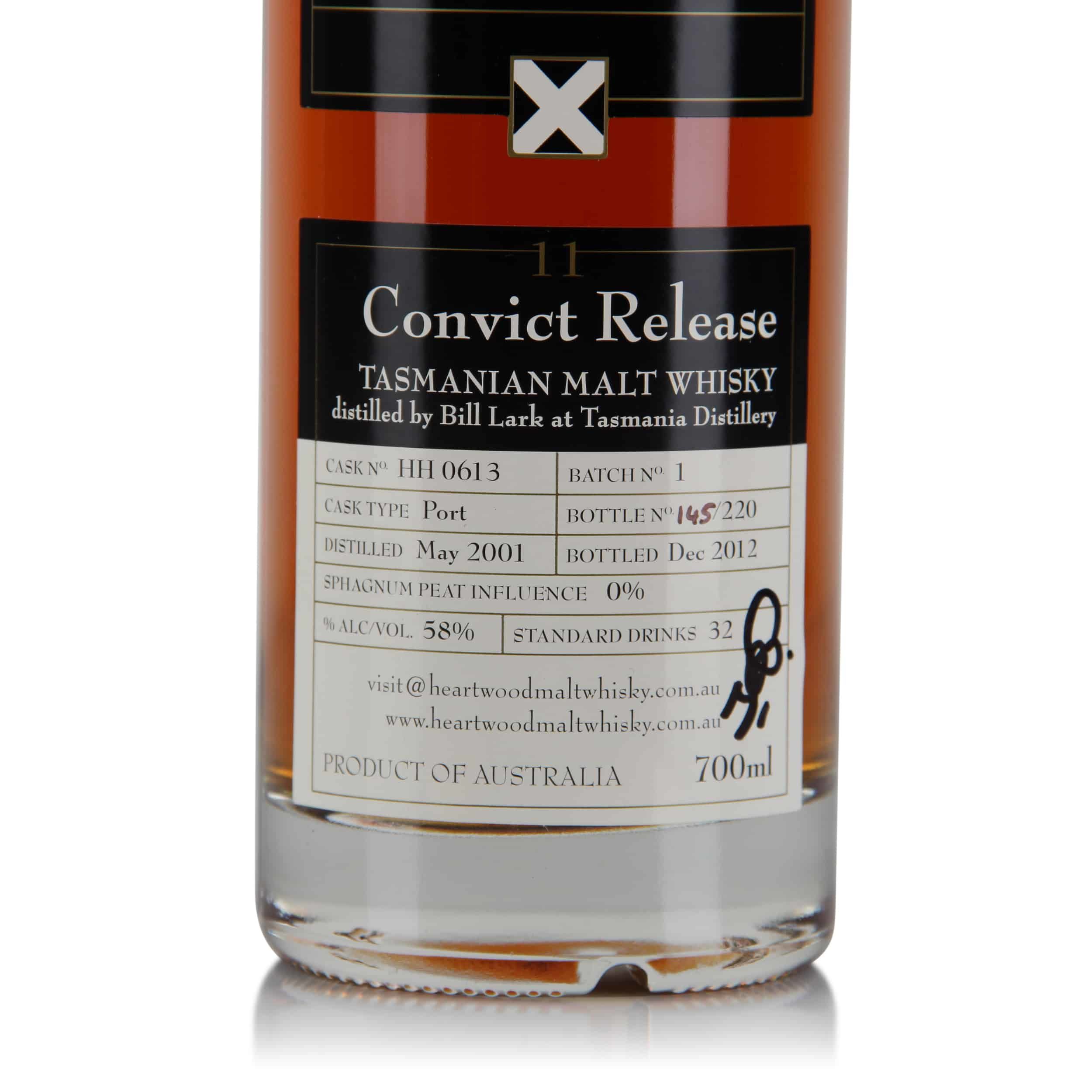 Heartwood Convict Release // Tasmania Distillery (Sullivans Cove ...