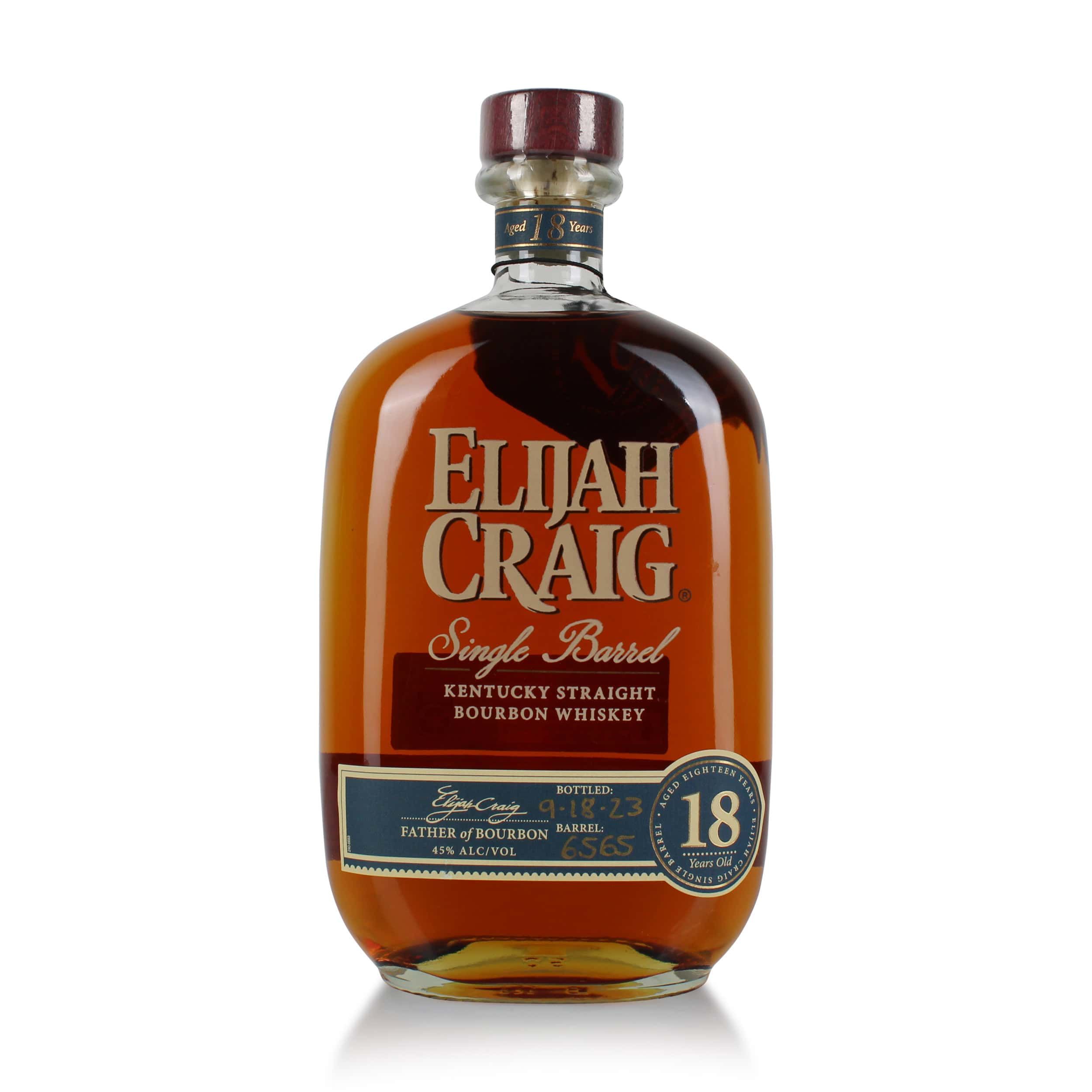 Elijah Craig 18 Year Old Single Barrel #6565 Bottled 2023 Auction ...