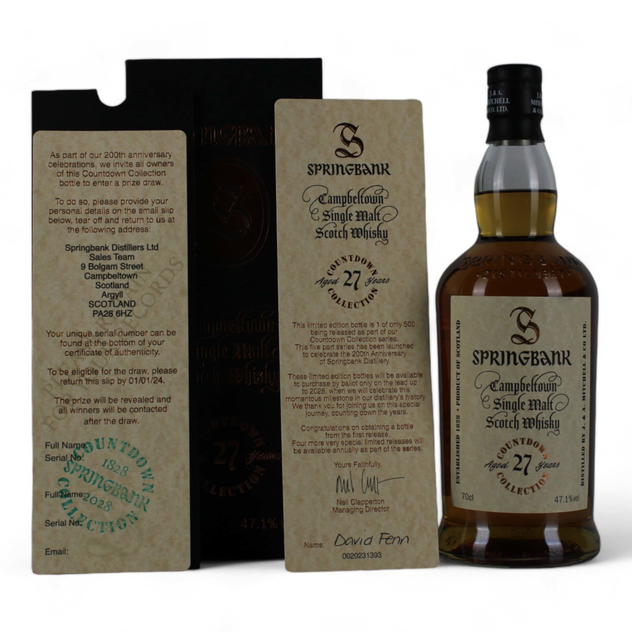 Springbank 27 Year Old Countdown Collection Auction | Australian Whisky ...