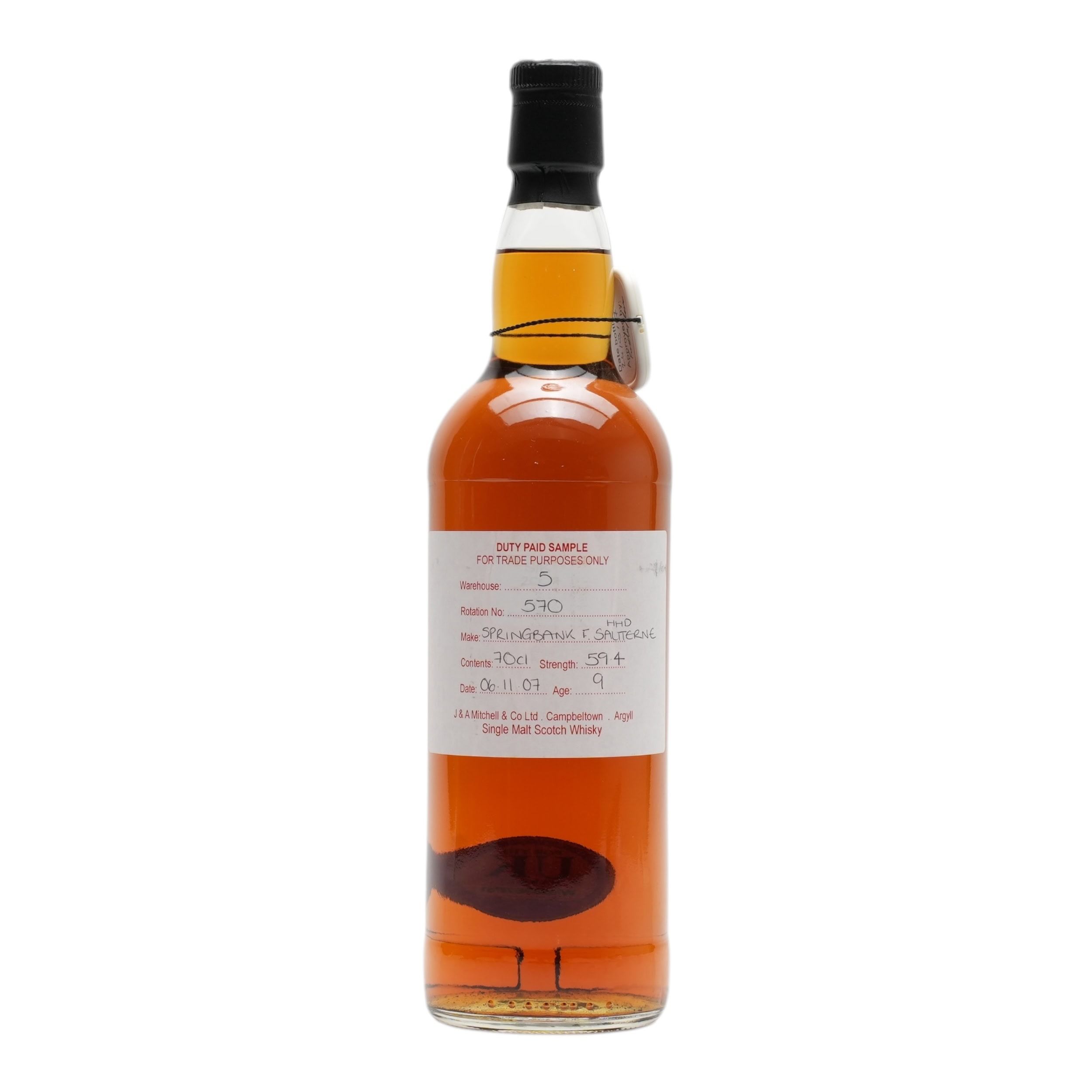 Springbank 2007 9 Year Old Fresh Sauternes HHD Duty Paid Sample Cage ...