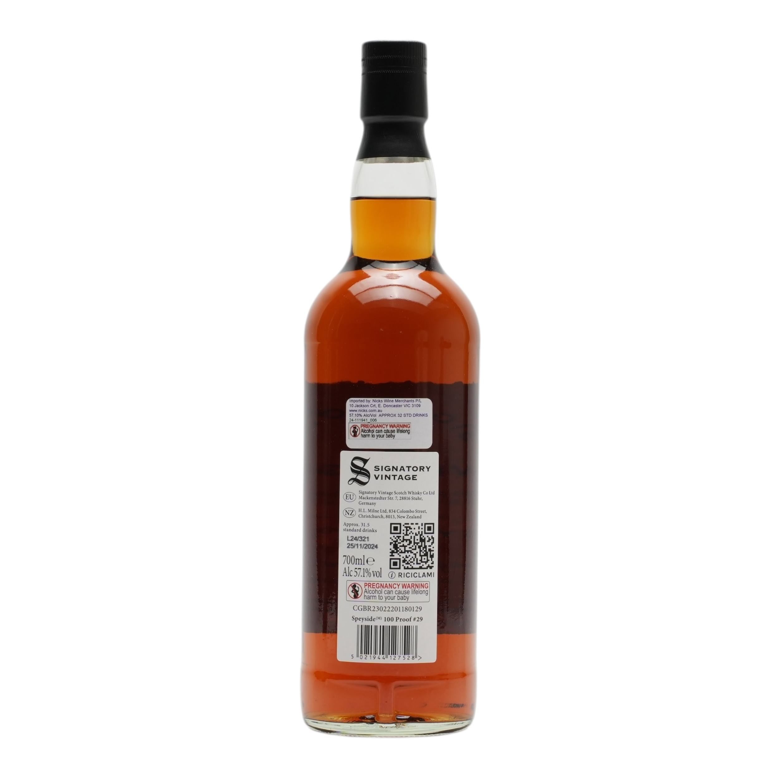 Speyside (M) 2011 13 Year Old 100 Proof Edition #29 // Signatory ...