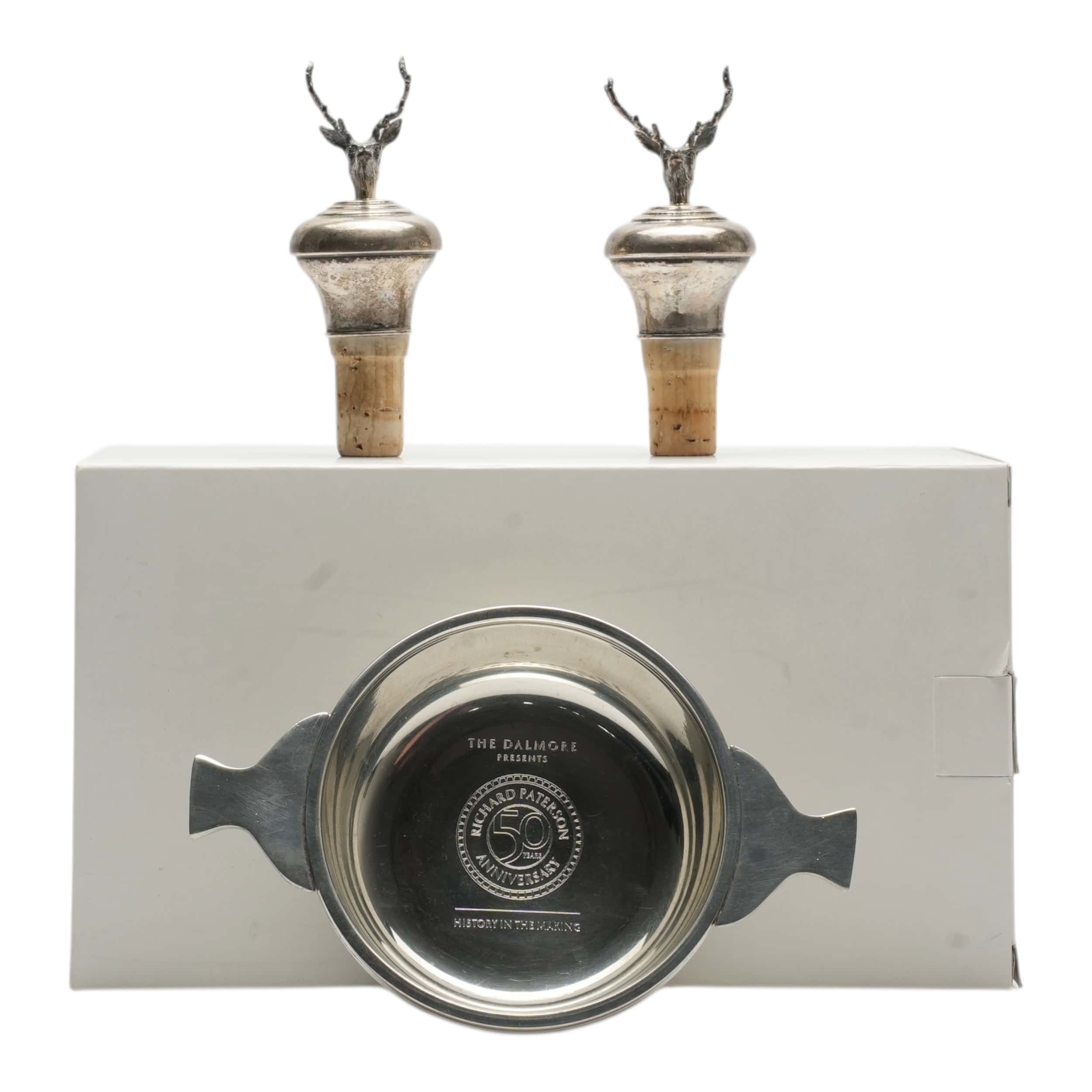 Dalmore Branded Quaich with Stag Bottle Stoppers Auction | Australian ...