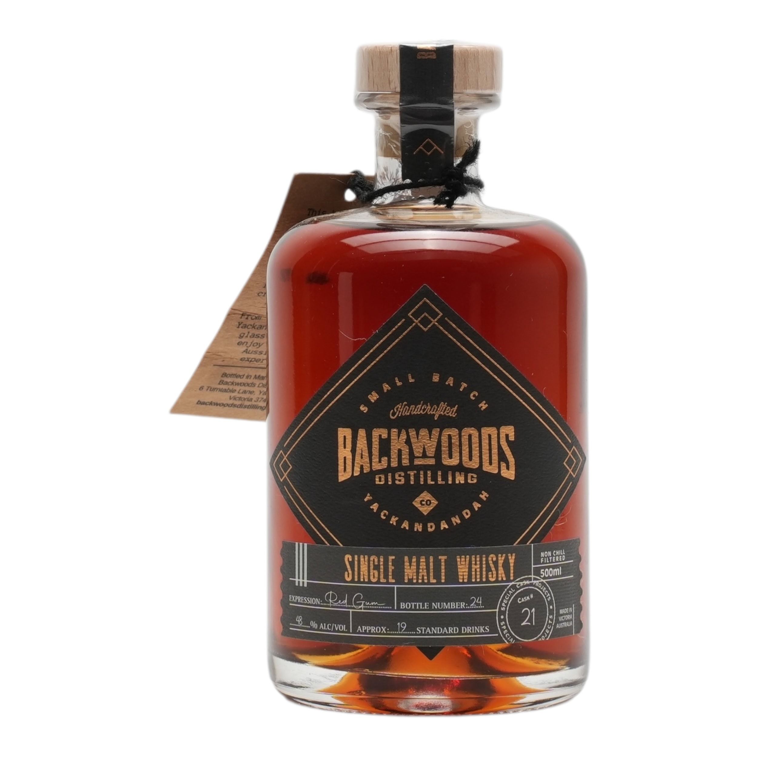 Backwoods Single Malt Red Gum Cask #21 (500ml) Auction | Australian ...