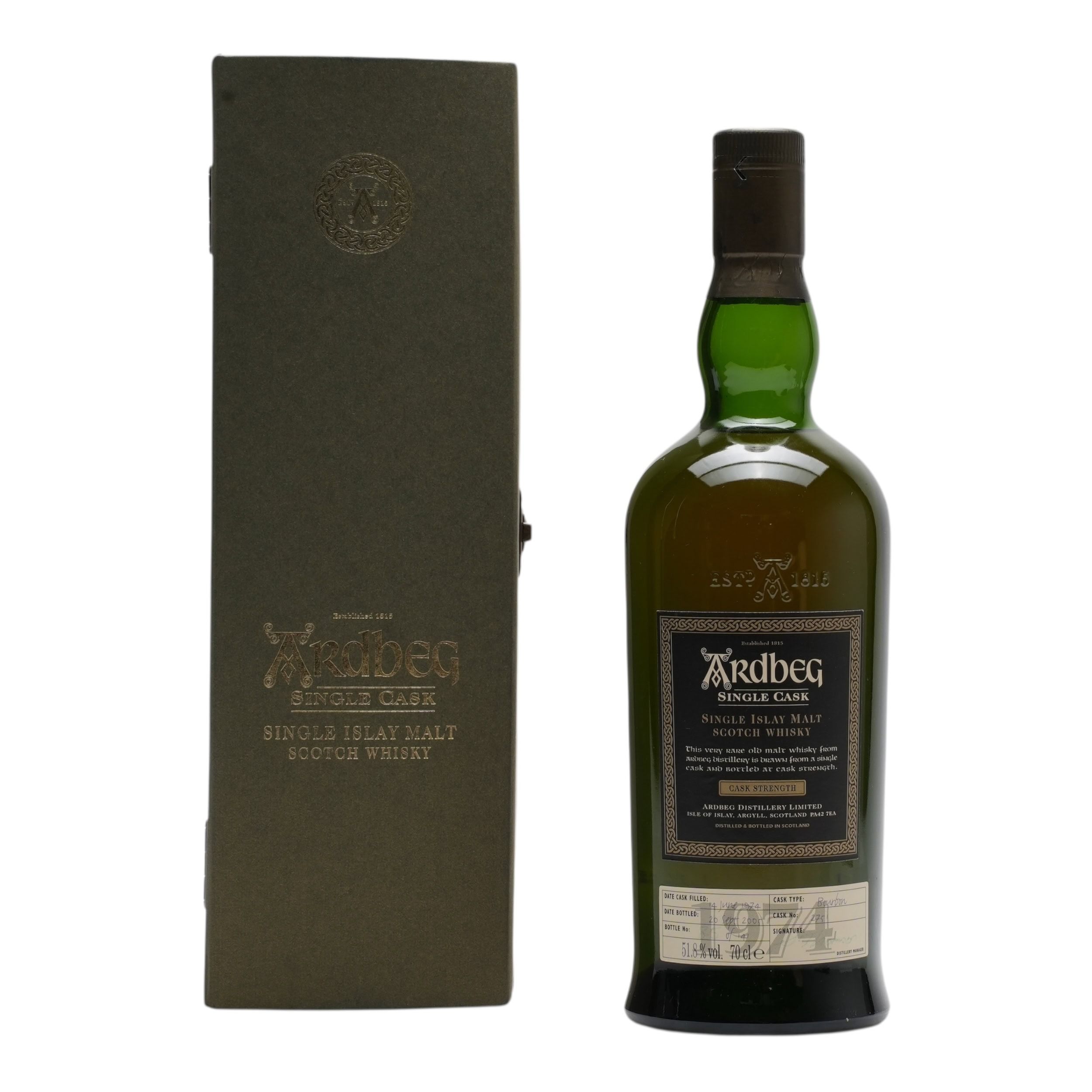 Ardbeg 1974 Single Bourbon Cask 2743 Cask Strength 2005 Release Auction ...
