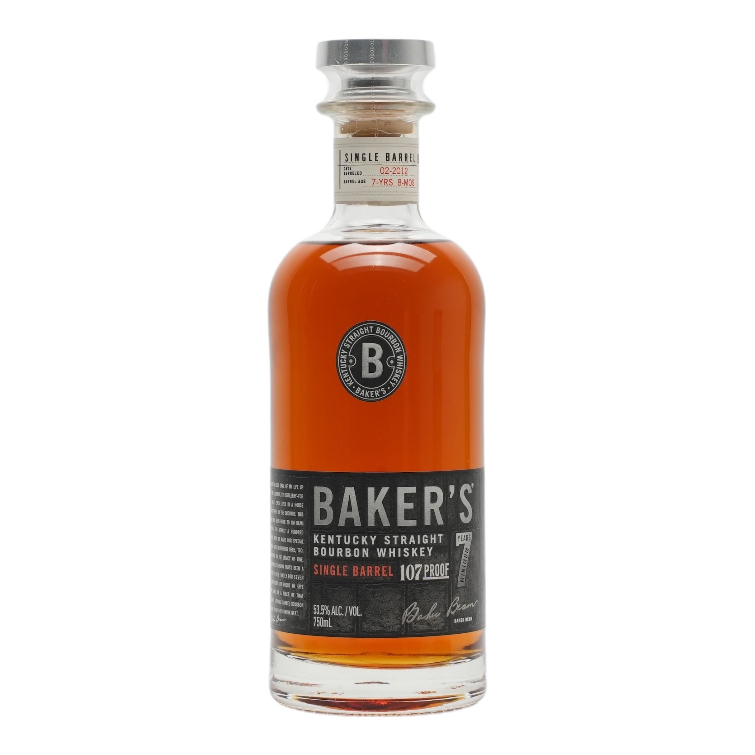 Baker's 7 Year Old 107 Proof Single Barrel Bourbon Auction | Australian ...