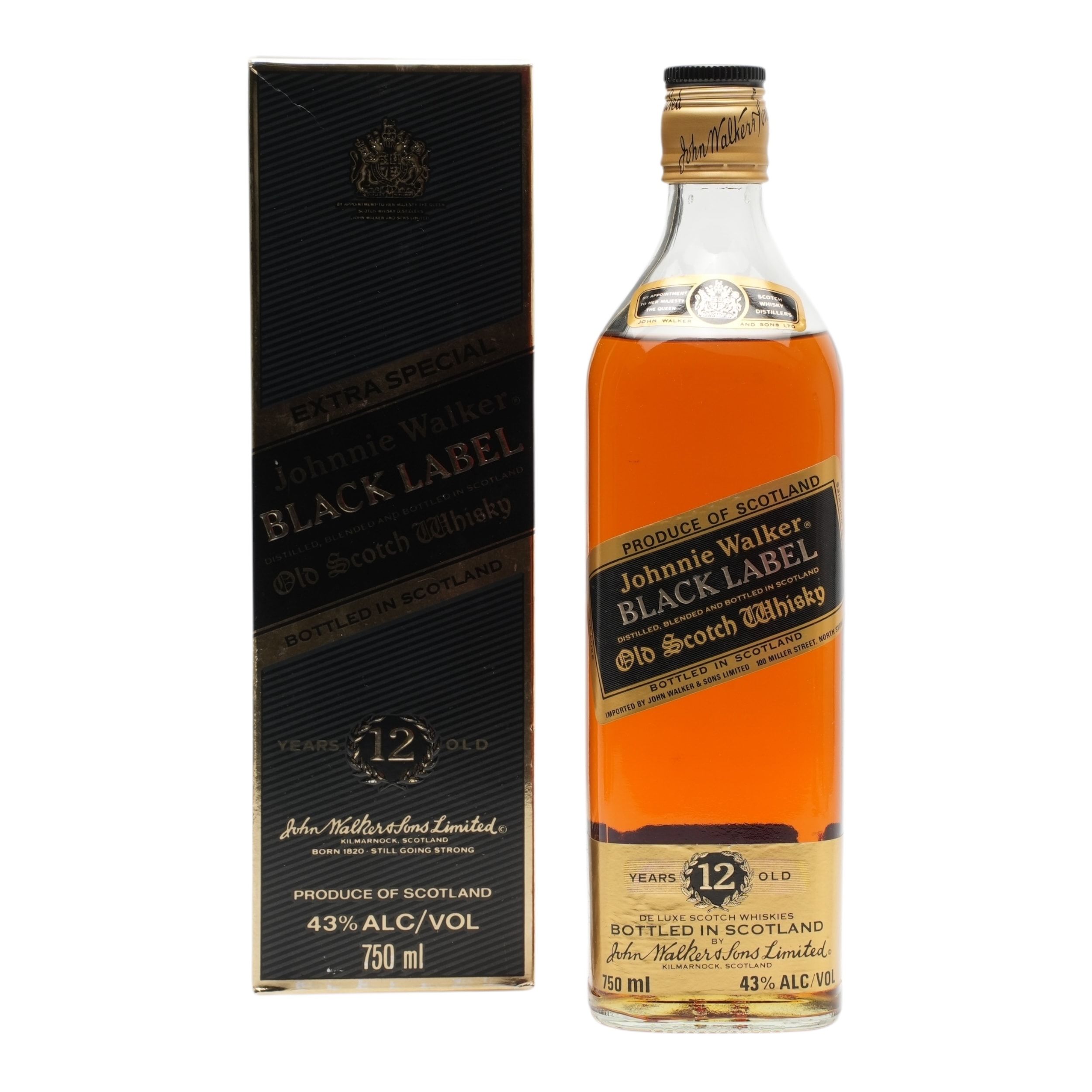 Johnnie Walker Black Label 12 Year Old Extra Special 1980s Bottling ...